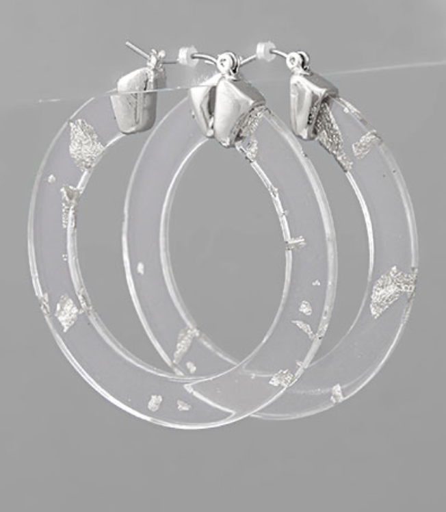 Metallic Fleck Clear Acrylic Hoops – Kim Taylor and Company